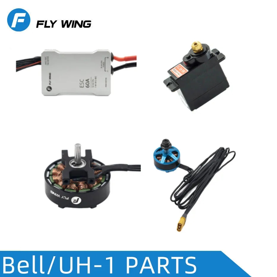 Flywing Bell 206 UH-1 RC Scale Helicopter Parts ESC Motor Servo Tail ...