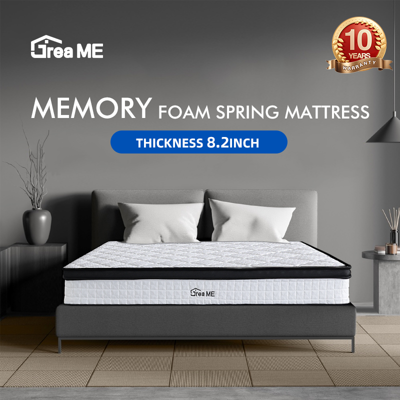 Dreame 8.2inch Memory Foam Spring Mattress Comfort Deluxe matress foam ...