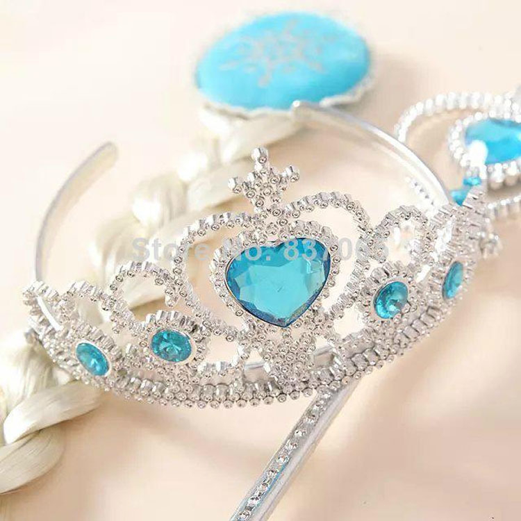 Frozen party elsa frozen cosplay Aisha princess crown magic wand braid ...