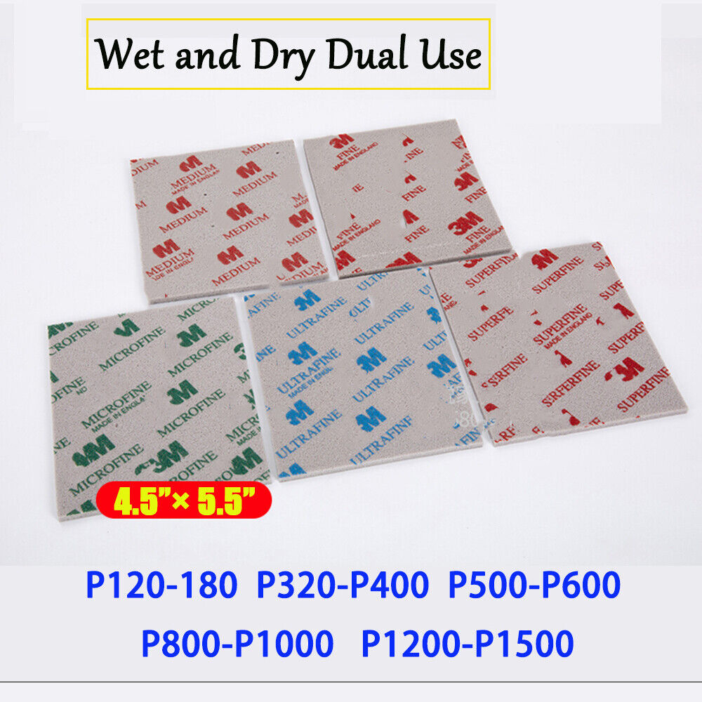 3M Genuine Sanding Sponges Sandpaper Pad Wet Dry Micro Super Ultra Fine ...