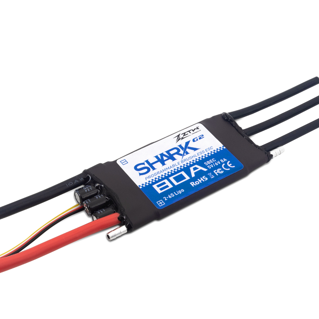 ZTW 32-Bit ESC Shark G2 20A/30A/40A/50A/60A/80A/100A 2-6S SBEC 5V/6V 8A ...