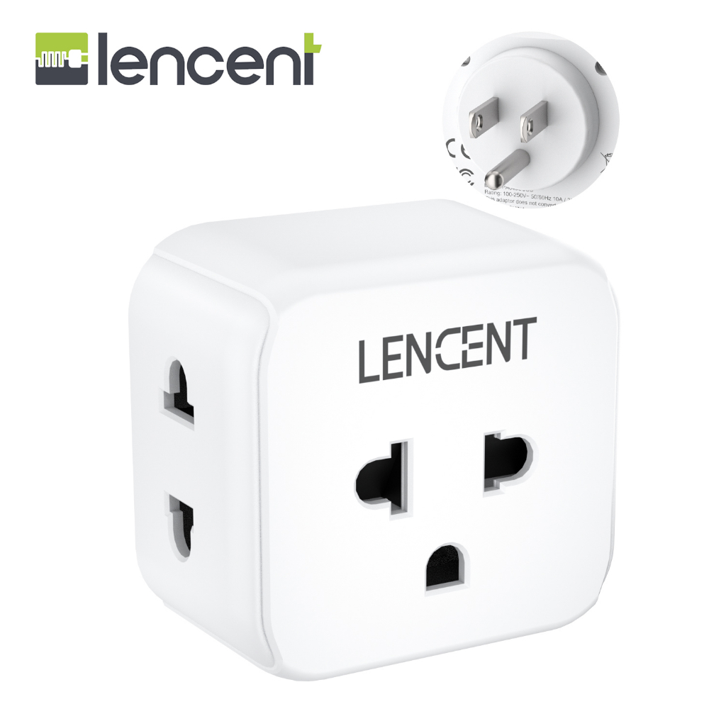 LENCENT US/EU to US 2Pin/3 Pin to 3 Pin Plug Adapter, Europe to USA ...