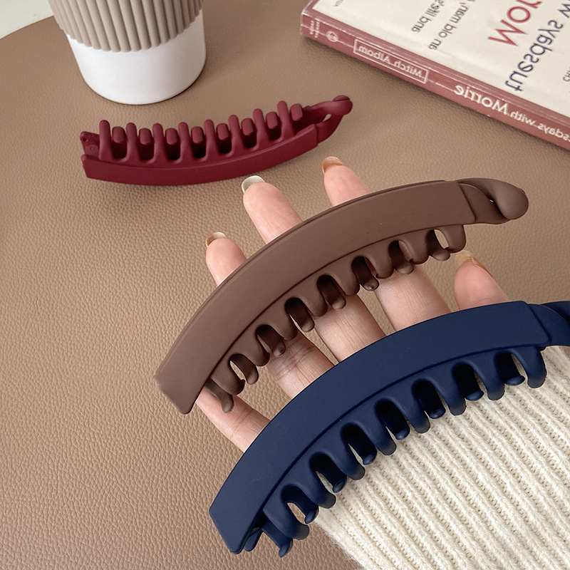 Frosted Claw Clip with Teeth Simple Style Banana Ponytail Hair Clip for ...