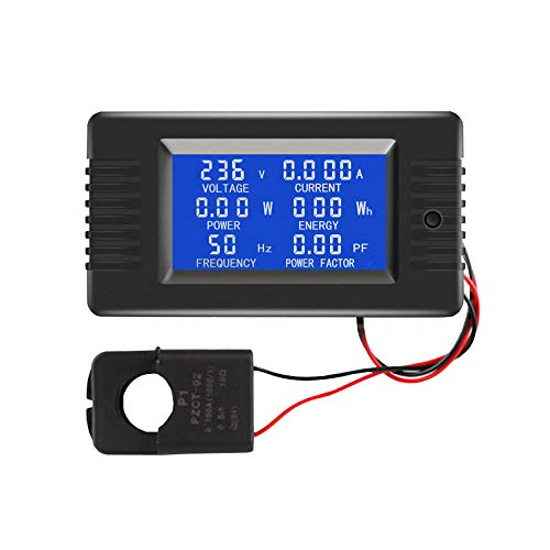 LAFVIN AC 80-260V 100A Current Voltage Amperage Power Energy Meter LCD Digital Display Ammeter ...