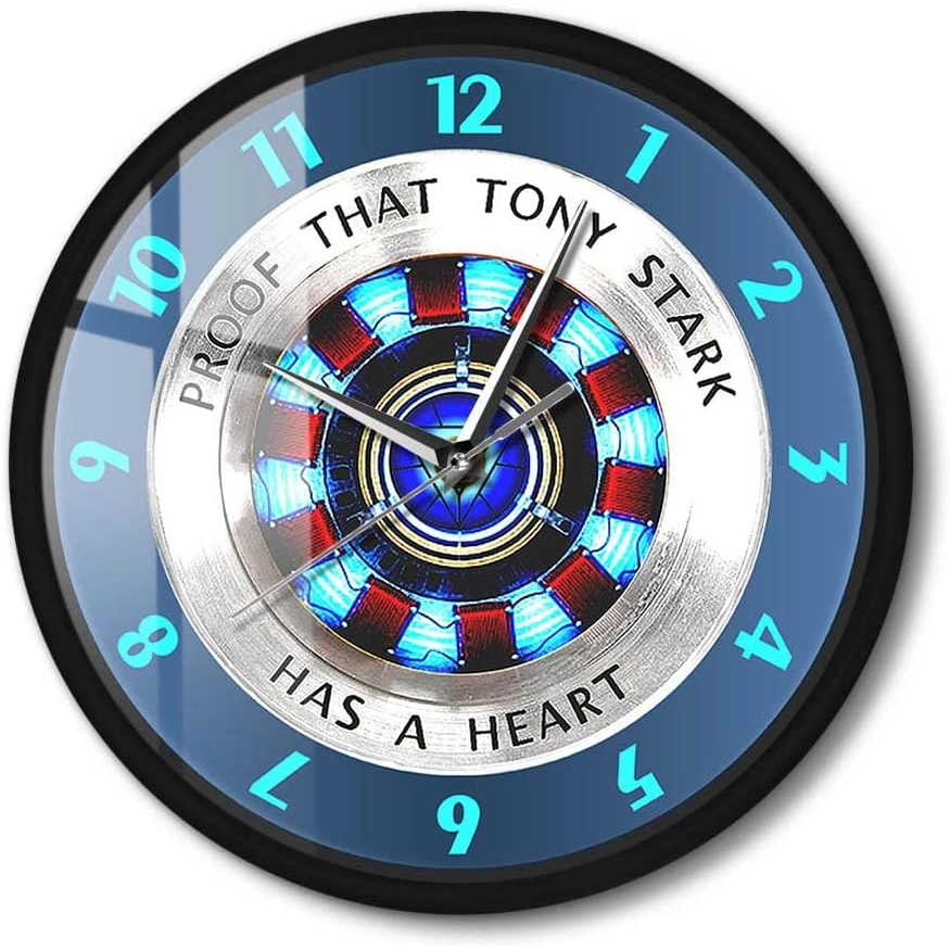 12'' Superhero Metal Frame Round Wall Clock Slient Non-Ticking Quartz ...