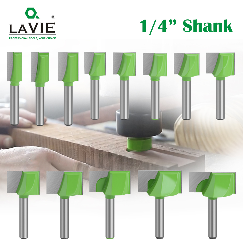 LAVIE 1/4 Shank Cleaning Bottom Bit Straight Router Bit set Clean ...