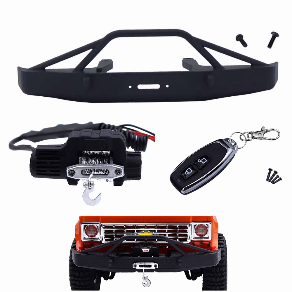 Modified Front Bumper With Winch Remote Controller Roof Light For FMS ...