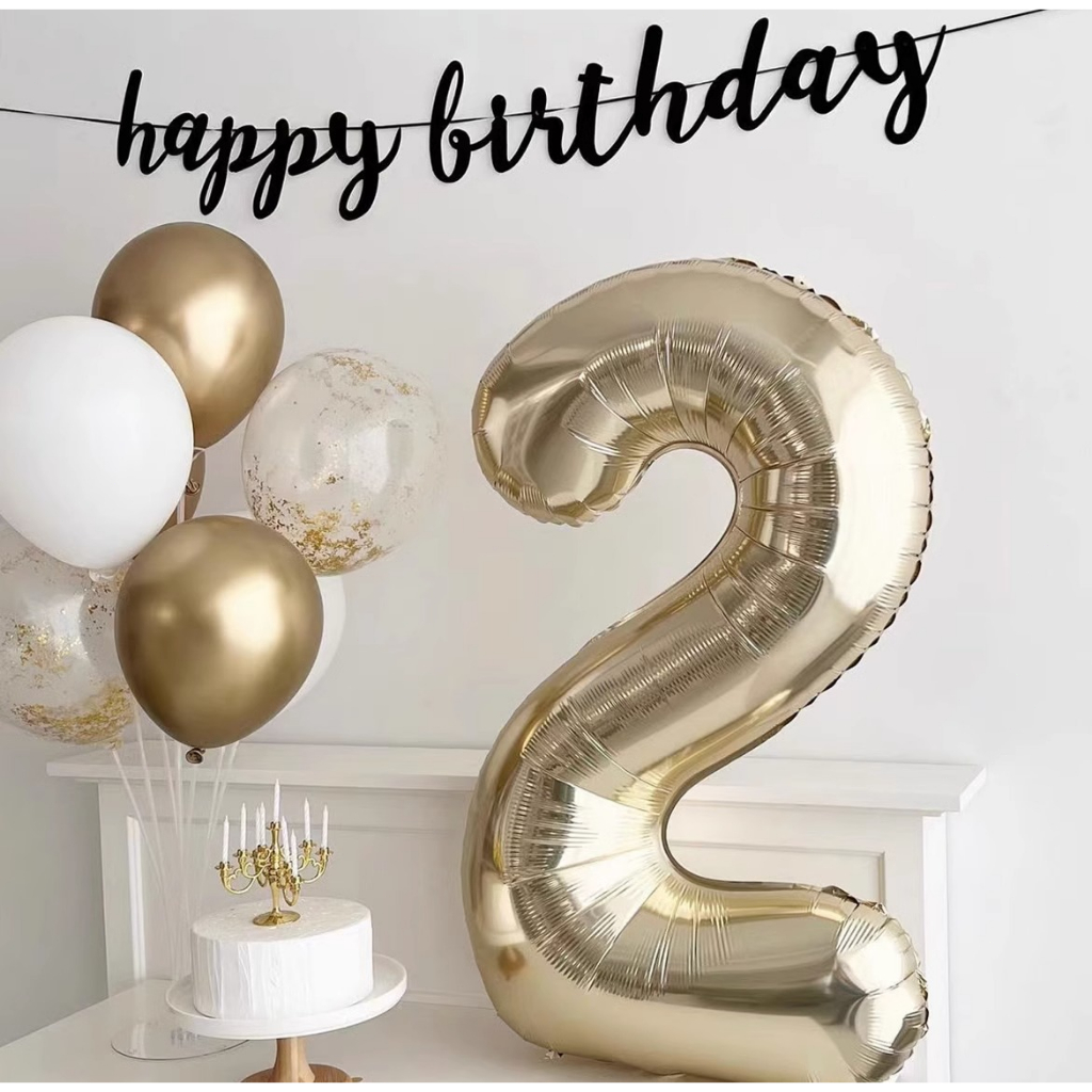 40inch Platinum Color Number Balloons Super big Number Balloon For ...