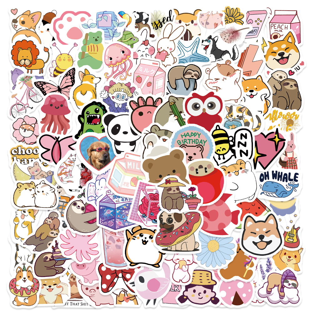 100pcs VSCO Cute Little Fresh Original Design Children's Graffiti ...