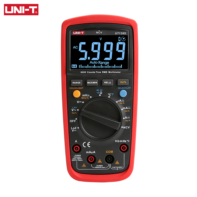 UNI-T UT139 Series Multimeter AC DC 600V 10A True RMS Resistance Diode ...