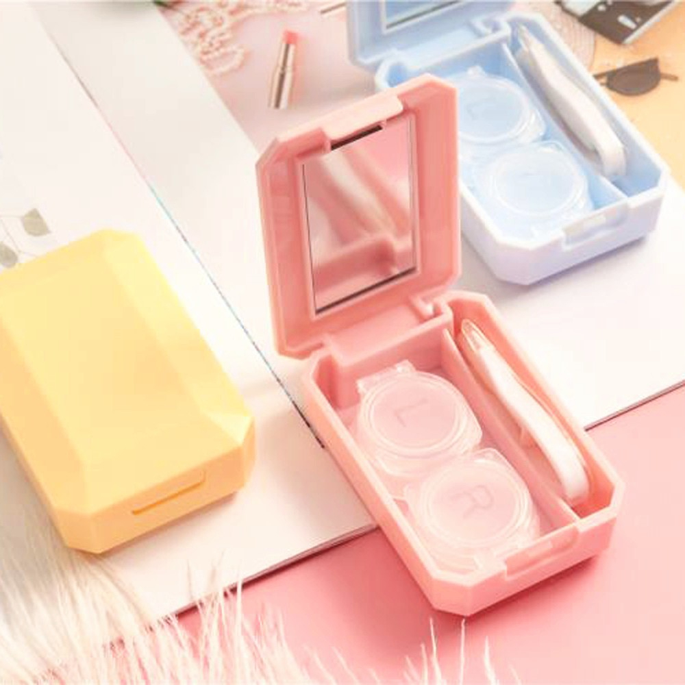 Contact Lens Case Easy Carry Macaron Colored Lovely Storage Lens Box ...