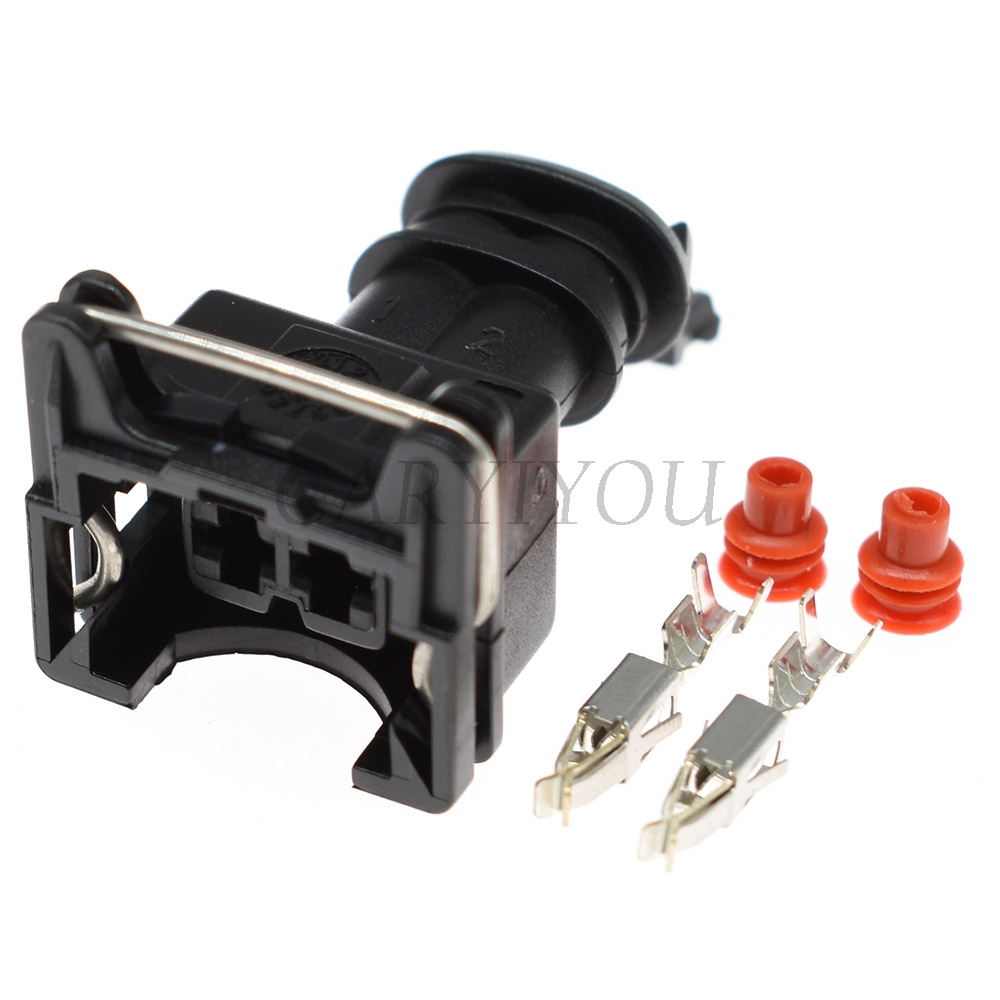 1 Set 2 Pin Male Female 3.5MM Tyco AMP Junior Power Timer Fuel Injector EV1 Waterproof Connector ...