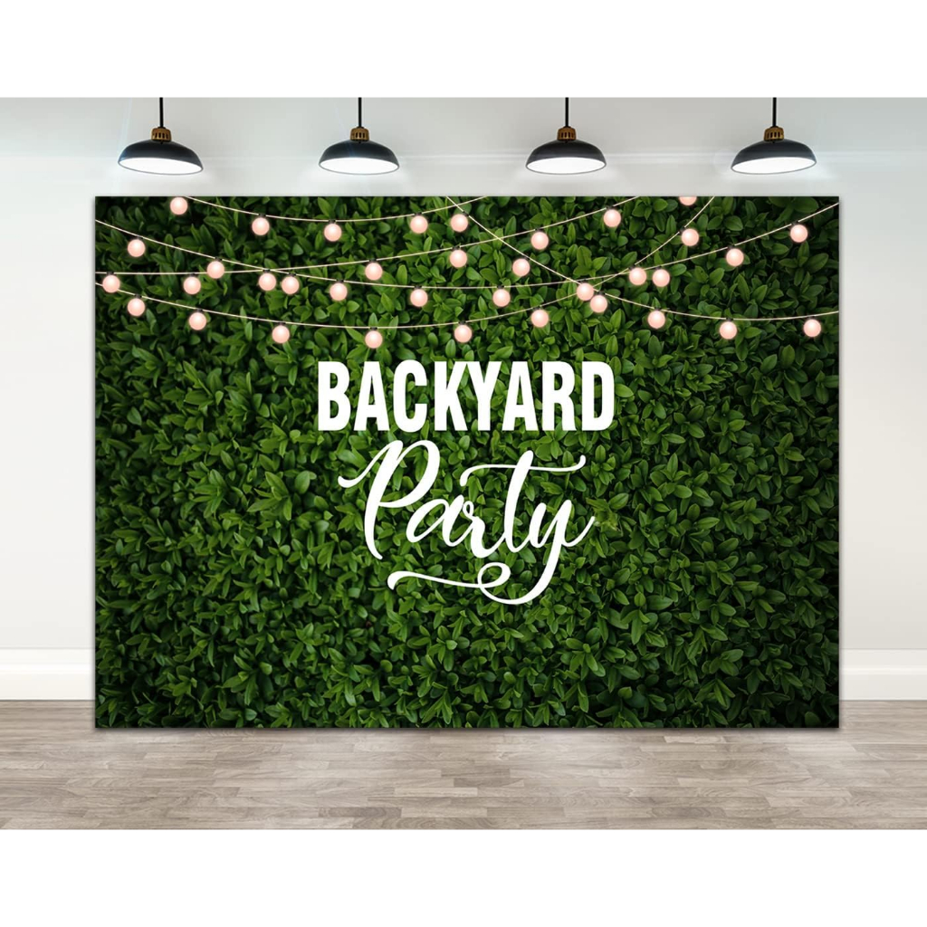 7×5ft Summer Backyard Party Photography Backdrop Green Leaves ...
