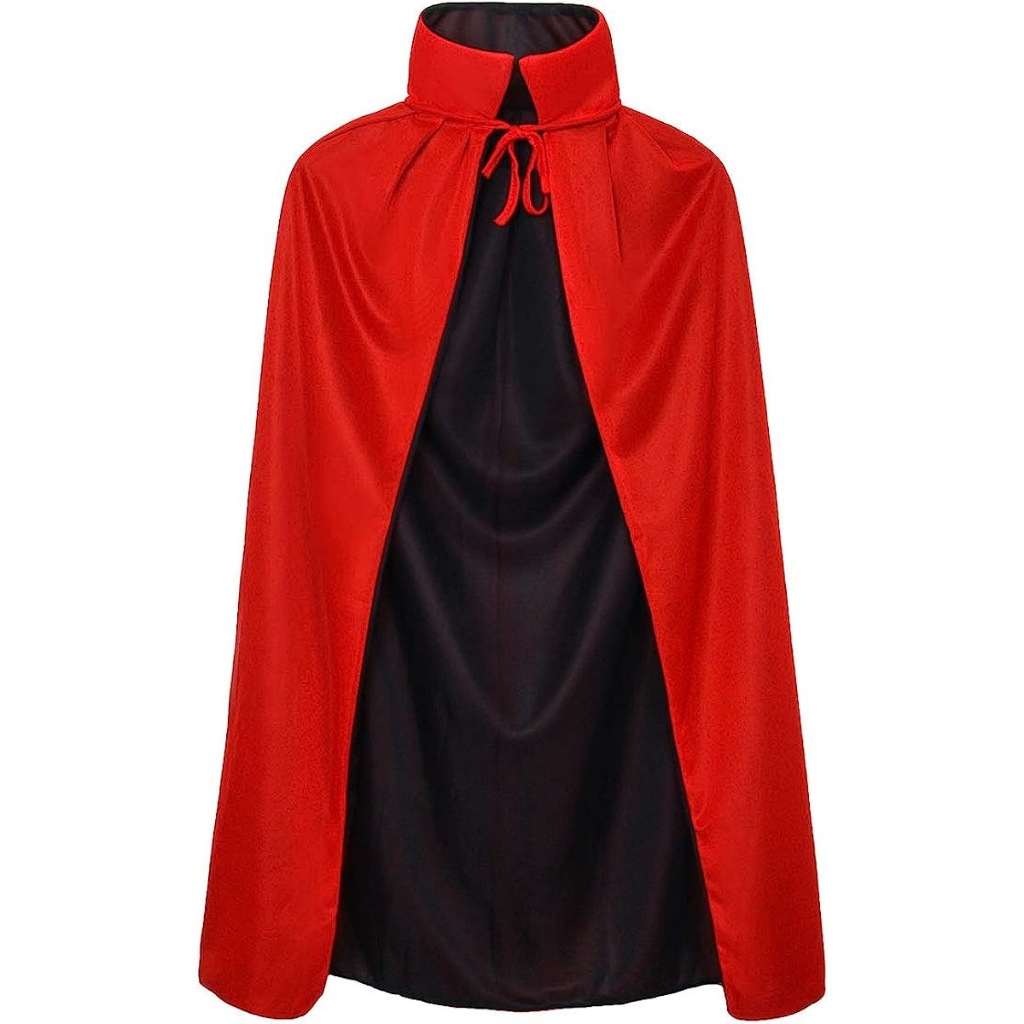 Vampire Dracula Devil Cloak Cape Medieval Reversible Halloween Cosplay ...