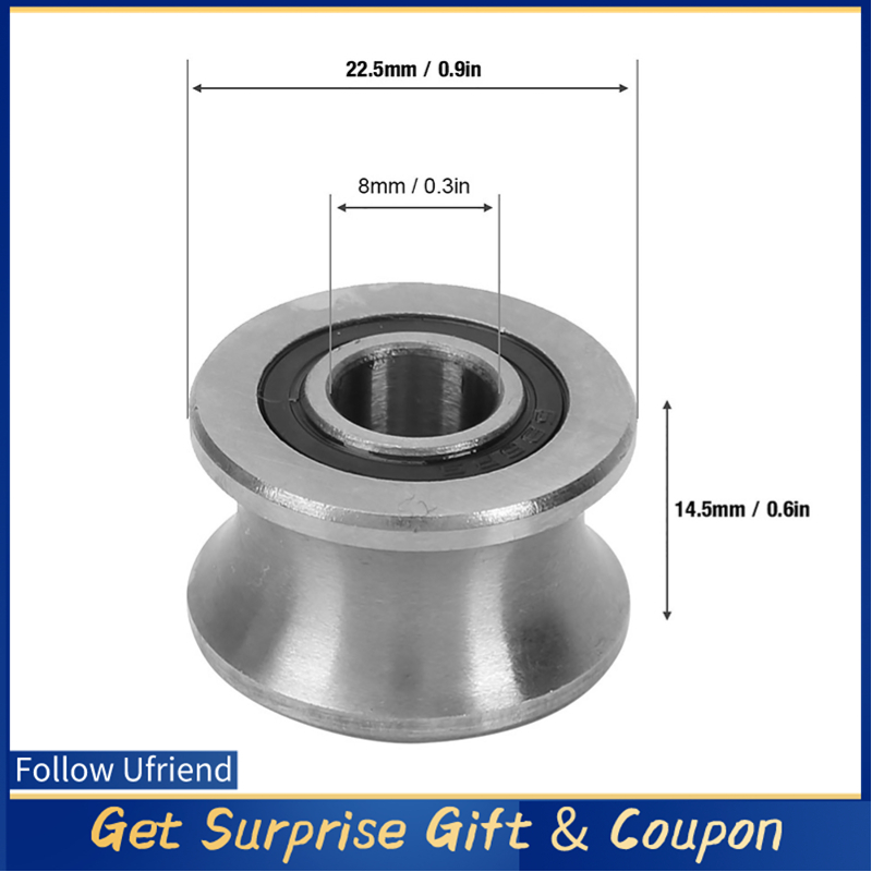 [Ready Stock] Stainless Steel U Groove Track Pulley Ball Bearing Roller ...