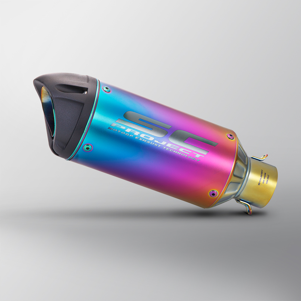 SC project rainbow muffler Stainless Motorbike exhaust rear pipe 51mm ...