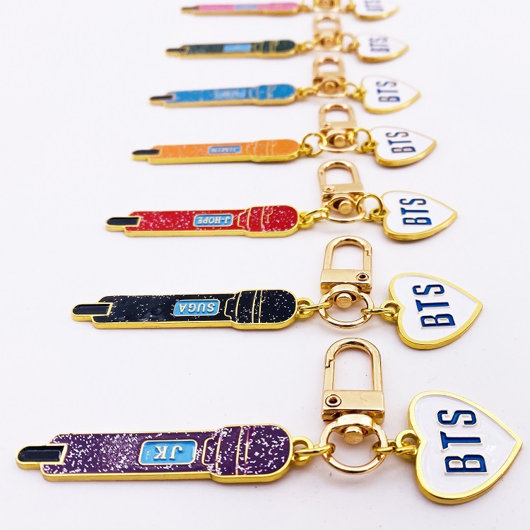 Korean Idol Group SUGA V RM JIMIN Metal Color Glitter Microphone ...
