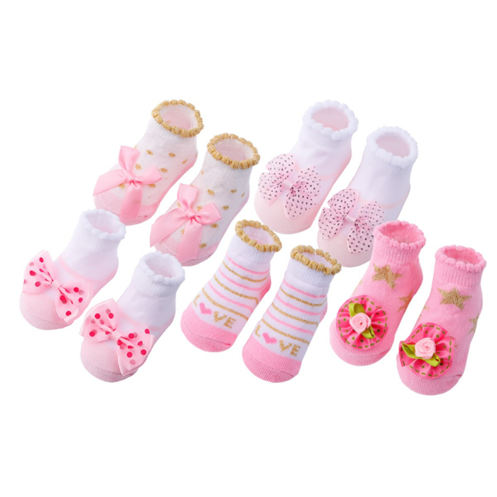 5 Pairs/Set Newborn Baby Socks Girl Cotton Cute Cartoon Accessories ...