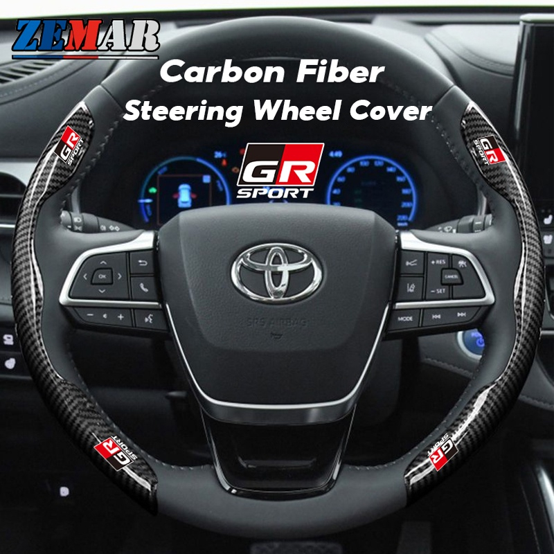 Toyota GR Sport Carbon Fiber Texture Steering Wheel Cover Sport ...