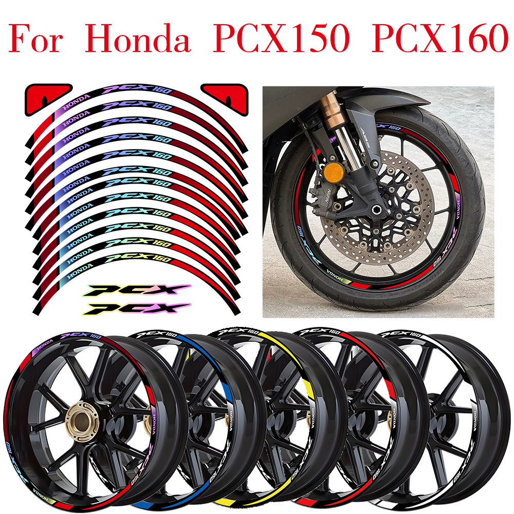 Honda PCX160 Wheel Hub Reflective Stickers Stripe Motorcycle Decal for ...