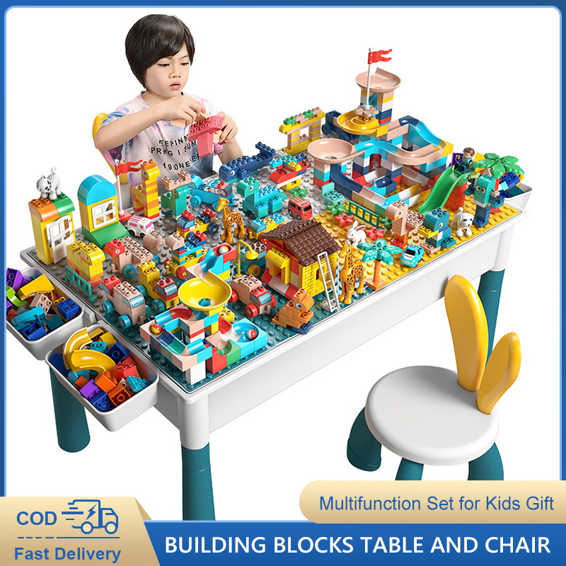 Bayoo Building Blocks for Kids with Chair and Blocks Kids Table and ...