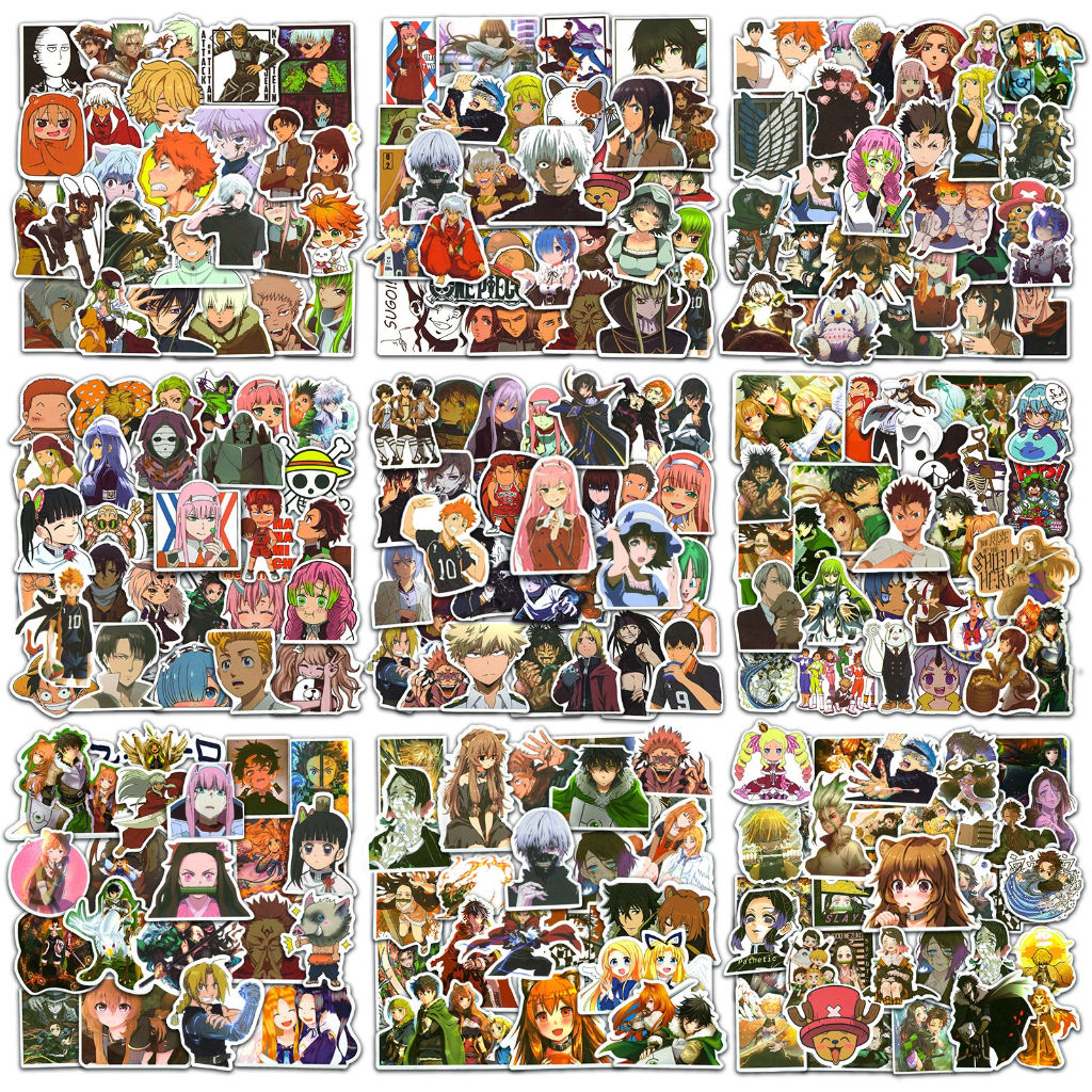 300/200/100/50PCS Popular Hot Topic of Anime Mixed Stickers Demon ...