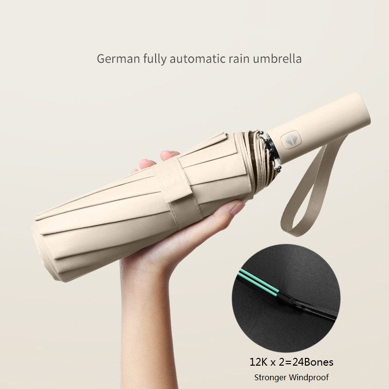 Upmarket 12 Ribs Automatic Storm-resistant Large Anti UV Umbrella Sun ...