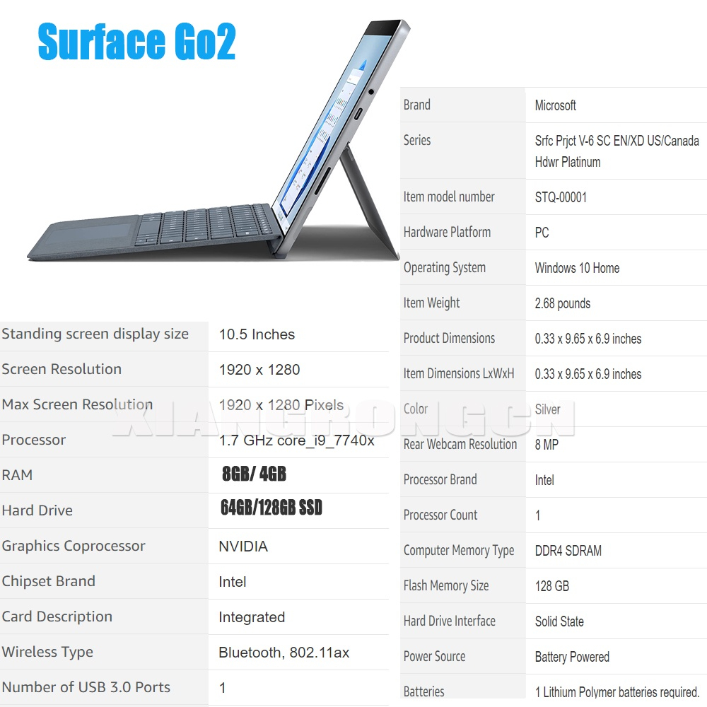 Microsoft Surface Go1 Go2 Go3 2-in-1 pc Tablet（Win10 or win11 system ...