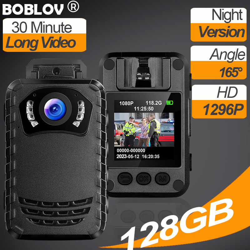 BOBLOV Wearable N9 Body Mini Action Sport Camera HD 1296P 256GB 2600mAh ...