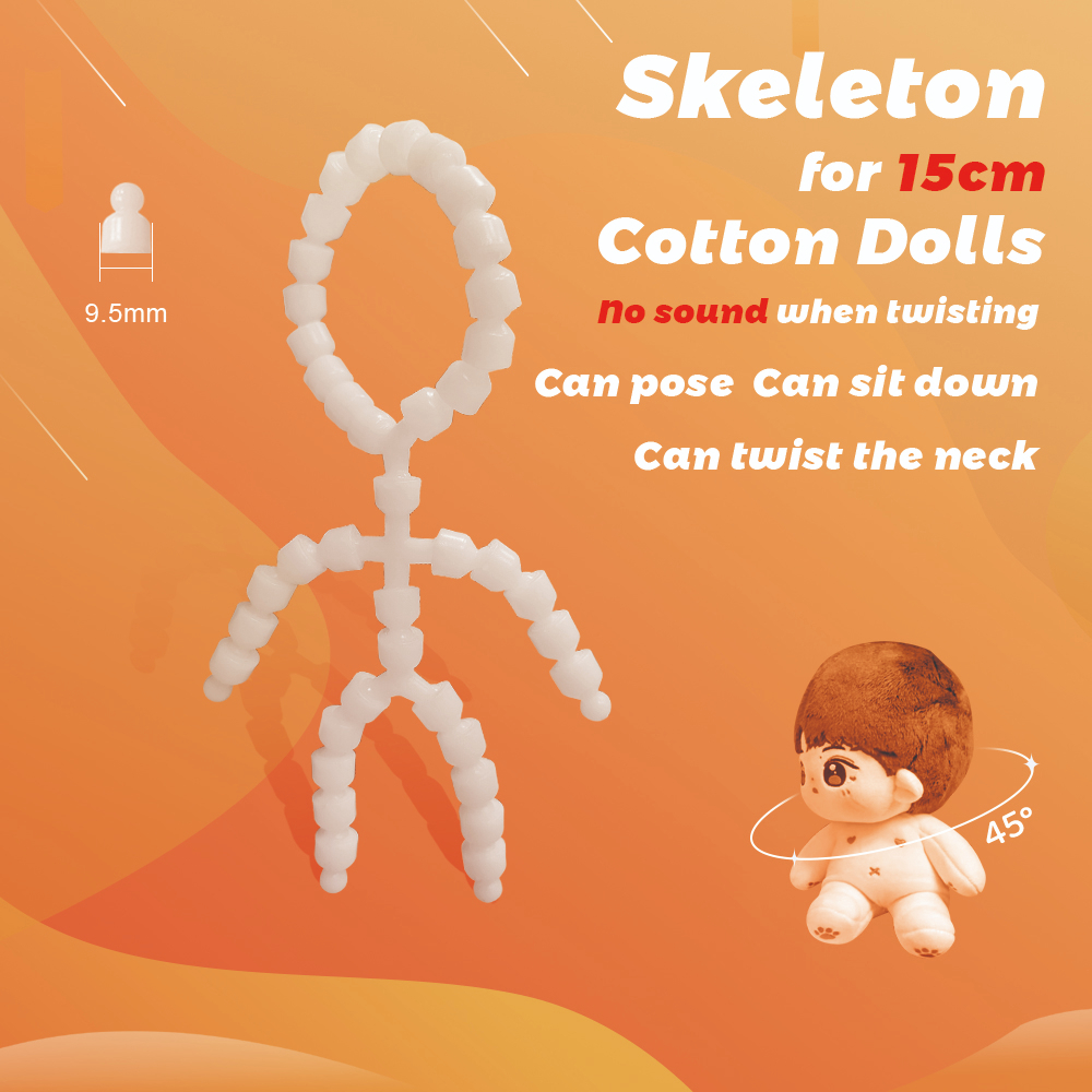 10cm15cm20cm Cotton Doll Skeleton Body Diy Plastic Materials Twisting With Soundsilence