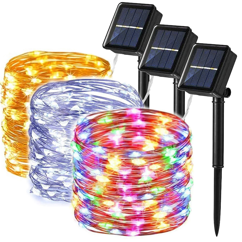 32M/22M/17M/12M/7M/2M Solar Christmas Lights Outdoor Waterproof Fairy ...