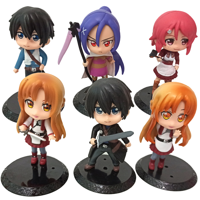 Sword Art Online Kirito Kirigaya Kazuto Action Figure Asuna Yuuki SAO ...