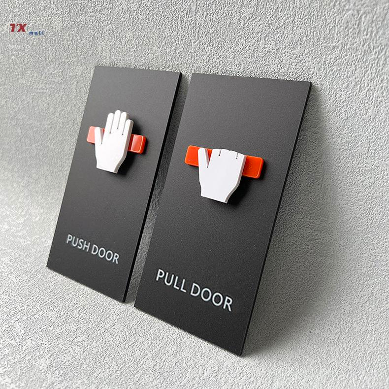 【TX】 PULL DOOR and PUSH DOOR Acrylic glass door tips door stickers ...