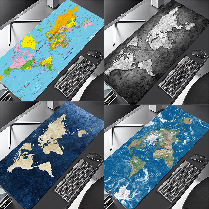 XXL World Map Gaming Mouse Pad Cool Mause Pad Keyboard Desk Carpet ...