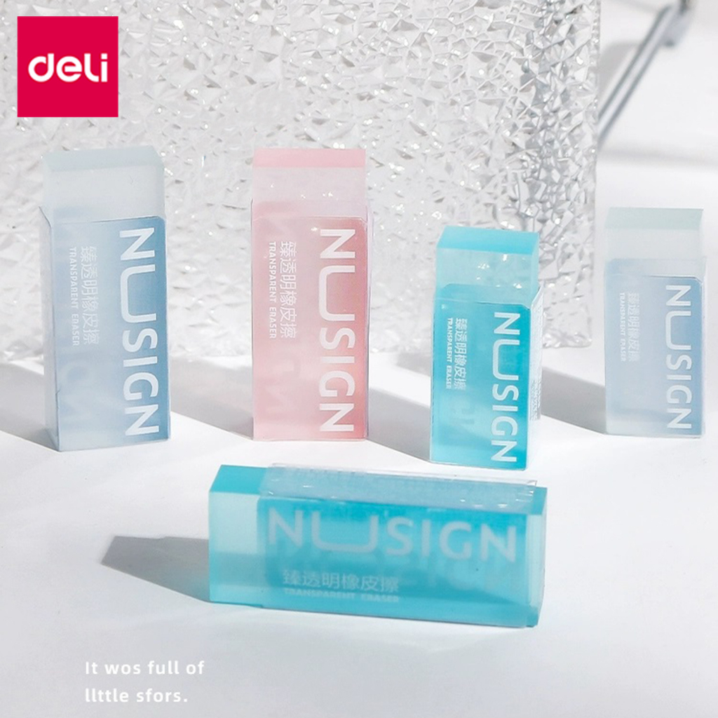 Deli Nusign Transparent Colorful Eraser Clear Eraser Less-dust School ...