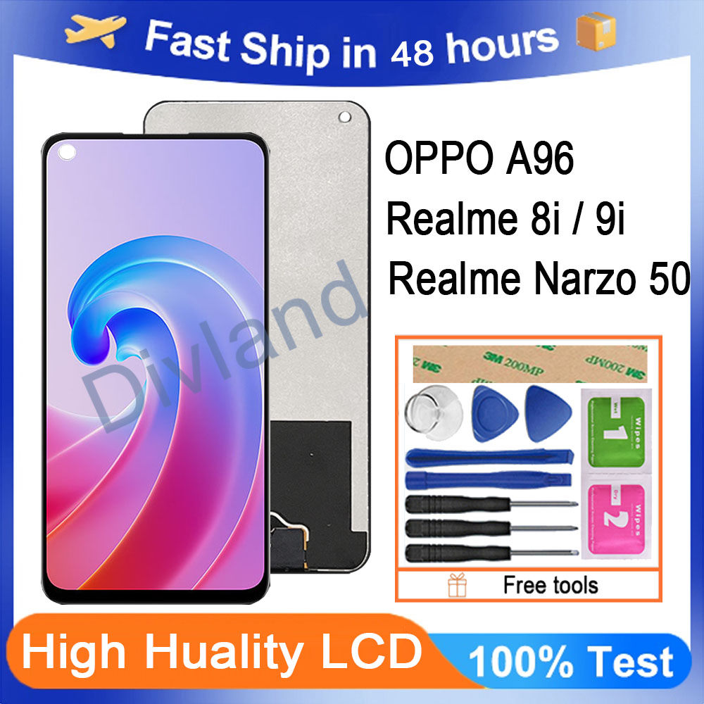 Original Lcd For Oppo A96 CPH2333/Realme 8i/9i/Narzo 50 LCD Display Touch Screen Digitizer ...