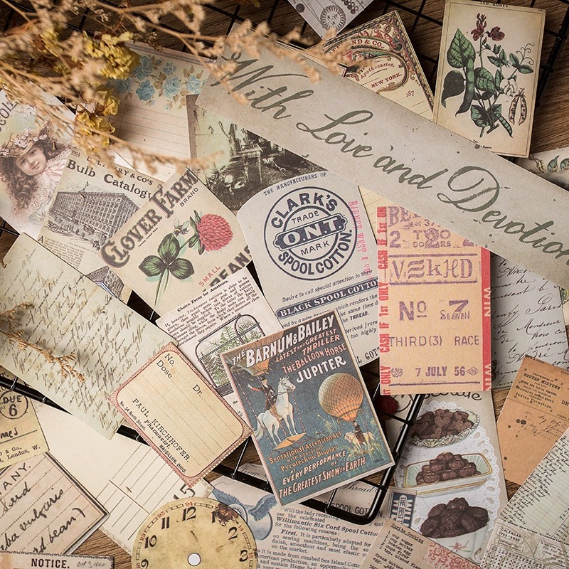 Junk journal Retro Material Handbook Sticker Pack European American ...