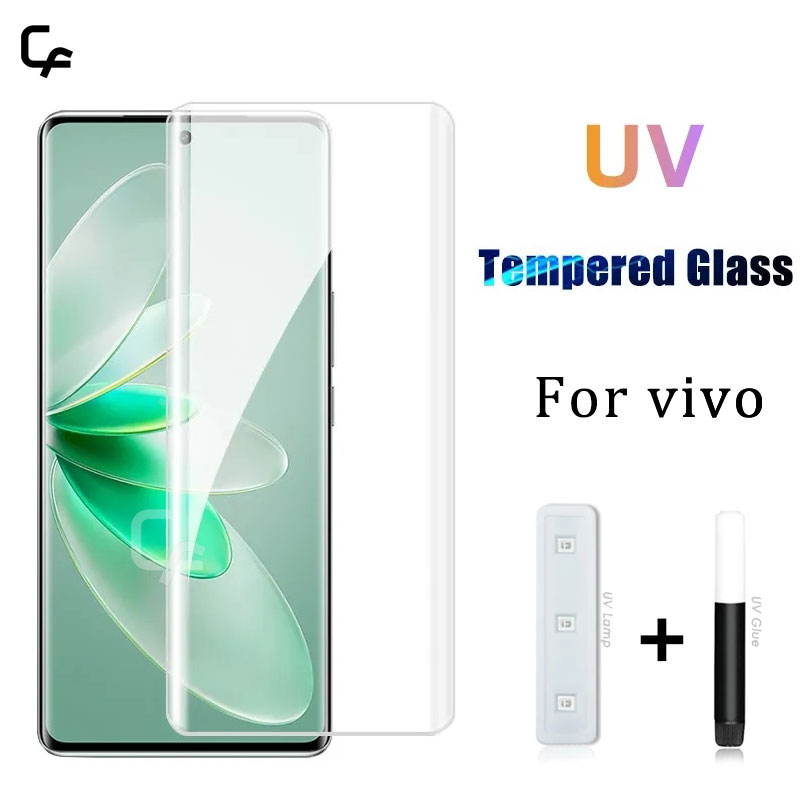UV Gule Tempered Glass For VIVO V40 V30 V30E V29 V27 V23 V25 X200 X100 Ultra X90 X80 X70 X50 X60 ...