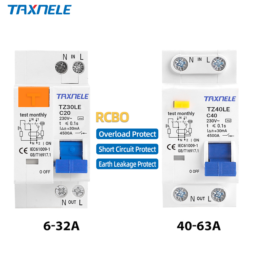 DZ30LE DZ40LE EPNLDPNL 230V 1P+N Residual Current Circuit Breaker Over ...