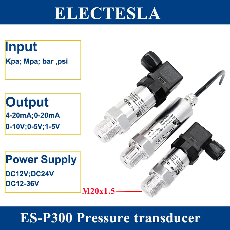 10Kpa 20Kpa 1Mpa Pressure Sensor 4-20mA Static Pneumatic Transducer ...