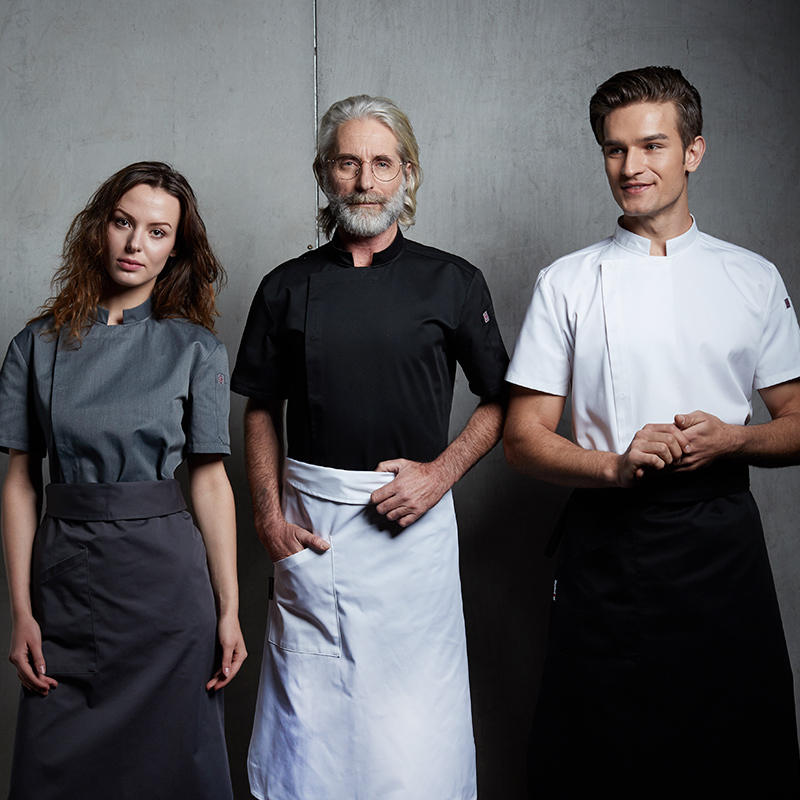 Chef uniform short-sleeved male hotel restaurant chef uniform Western ...
