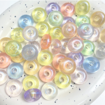 16mm large hole fine sparkling scallion powder flat bead DIY bead ...