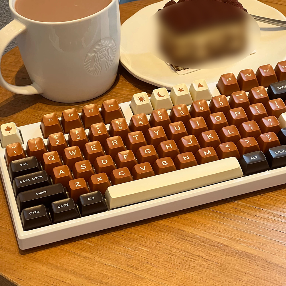 Rich Coffee keycaps SA profile doubleshot ABS keycap 61/64/68/84/87/96 ...