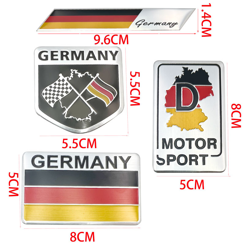 3D Aluminium Auto Accessories Car Emblem Germany German Flag Badge ...