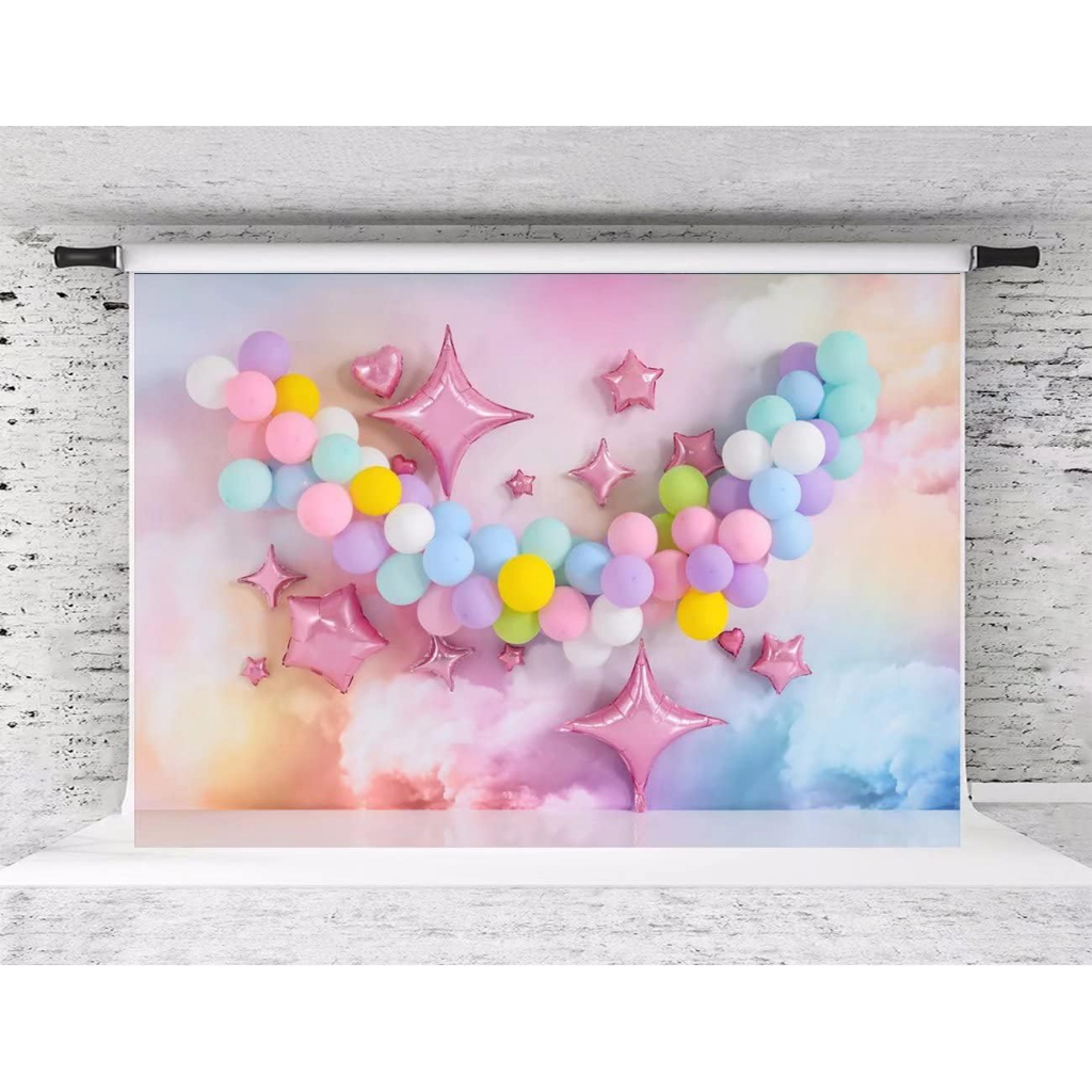 7x5ft Rainbow Cloud Photoshoot Backdrop for Birthday Party Children ...
