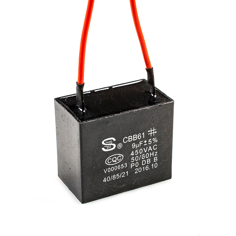 BM 450V 9UF CBB61 Terminal Ceiling Fan Motor Running Rectangle ...