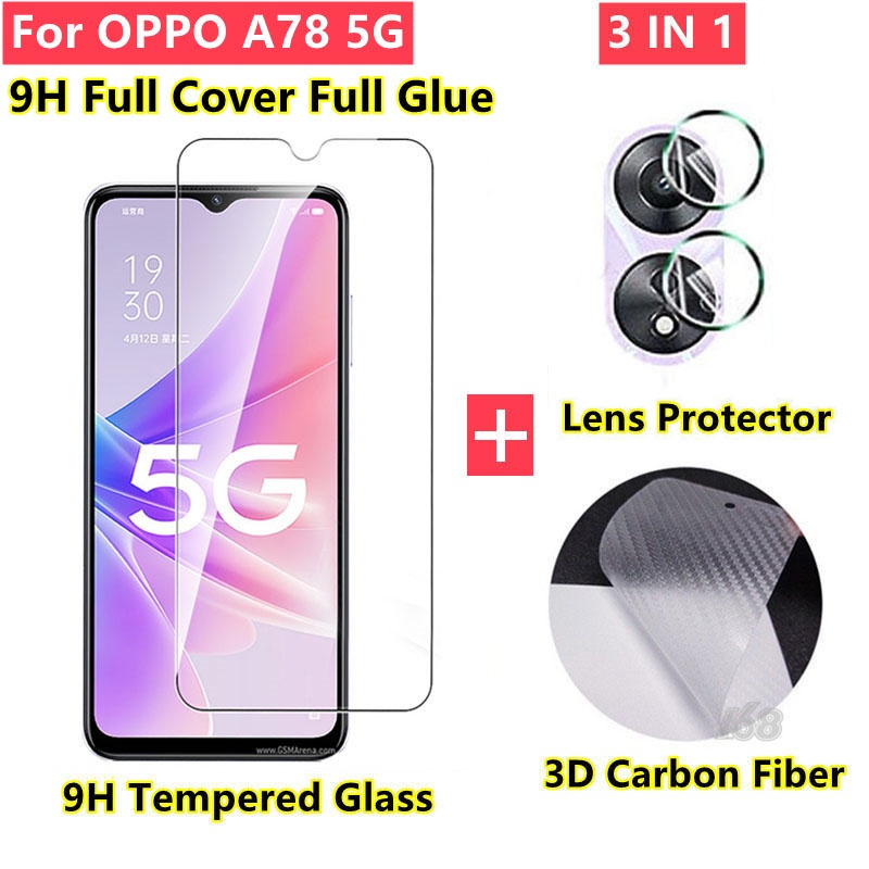 OPPO A78 A98 5G Tempered Glass OPPO A38 A94 A95 A76 A96 A92 A57 2022 A55 A77S A77 A5S A7 A12 ...