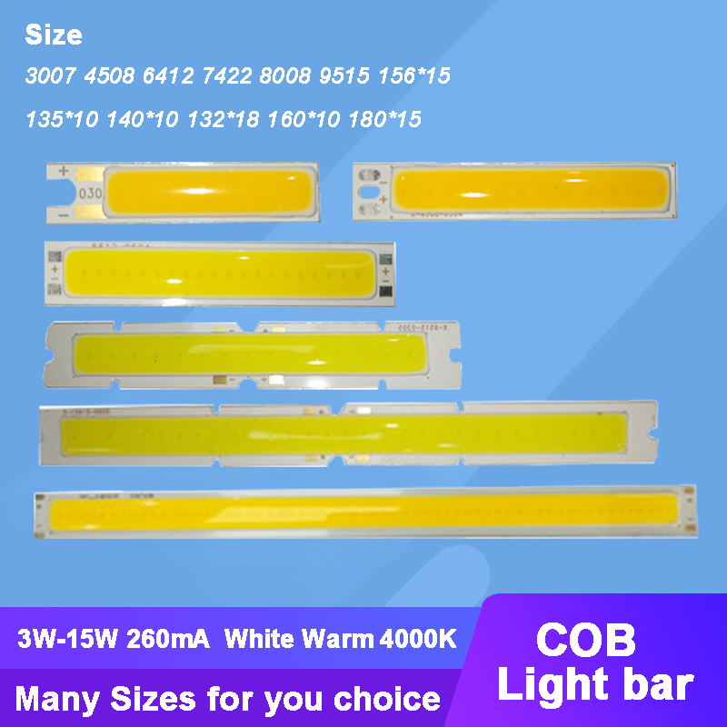 2pcs Input 260mA 3W - 15W Warm White 4000K LED COB Light Bar with Multi Size Base | Shopee ...