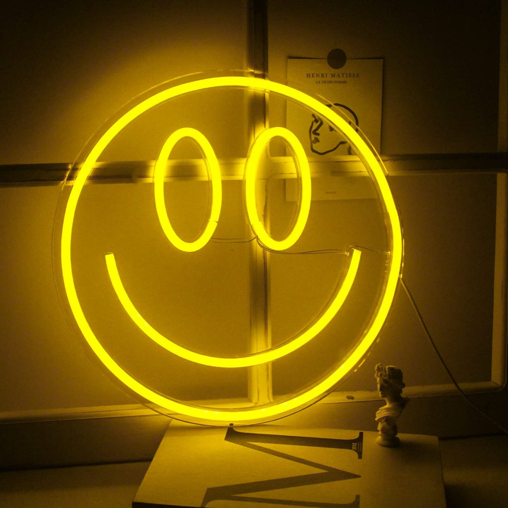 Smile Face Neon Sign Led Neon Light Wall Decor Smiley Face Light Up ...