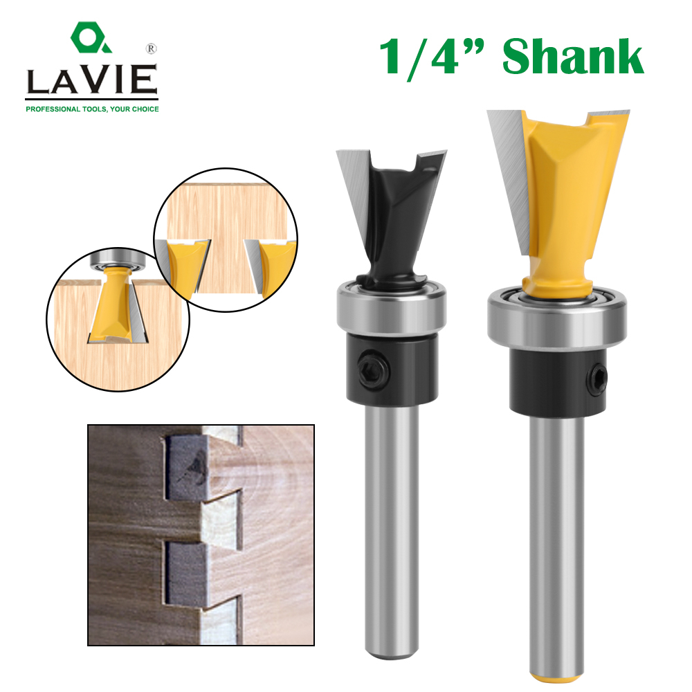 LAVIE 1pc 1/4 Shank Dovetail Joint Router Bit Set with Bearing ...